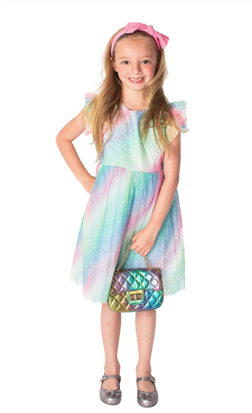 Popatu Baby Girl's and Little Girl's Rainbow Tulle Dress